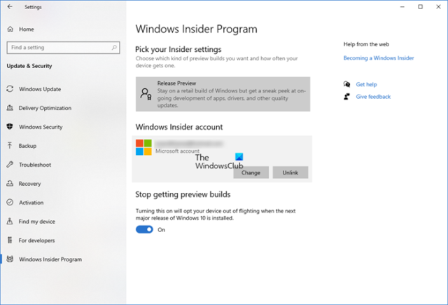 How to Join or Leave Windows Insider Program; Stop getting Insider Builds