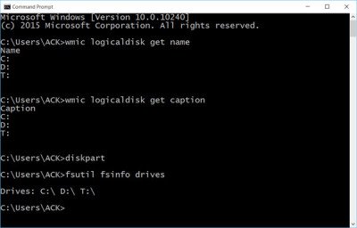 List Hard Drives using Command Prompt and PowerShell