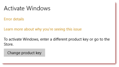 Cannot activate Windows 11; Product Key blocked.
