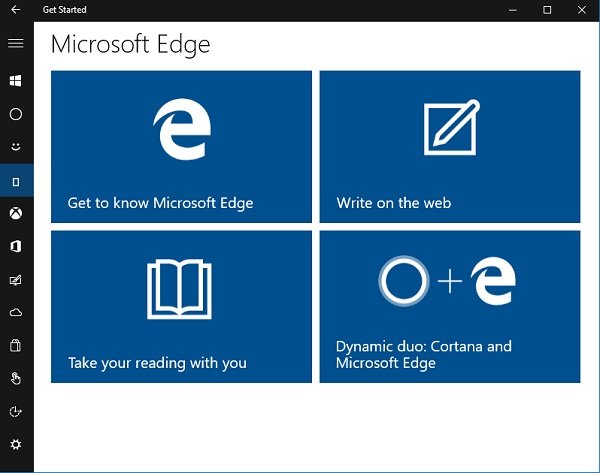 Get Started app of Windows 10 - Learn Windows 10