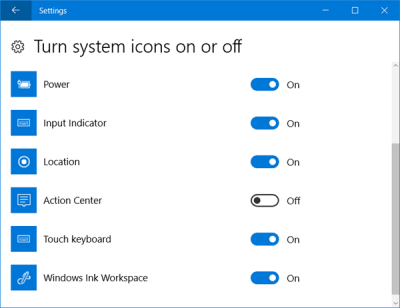 How to disable Action Center in Windows 10