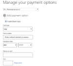 Add, Edit Payment Method, Remove Credit Card in Microsoft Store