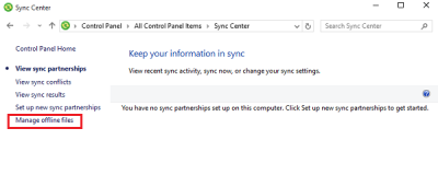 How to configure files using Sync Center in Windows 11/10