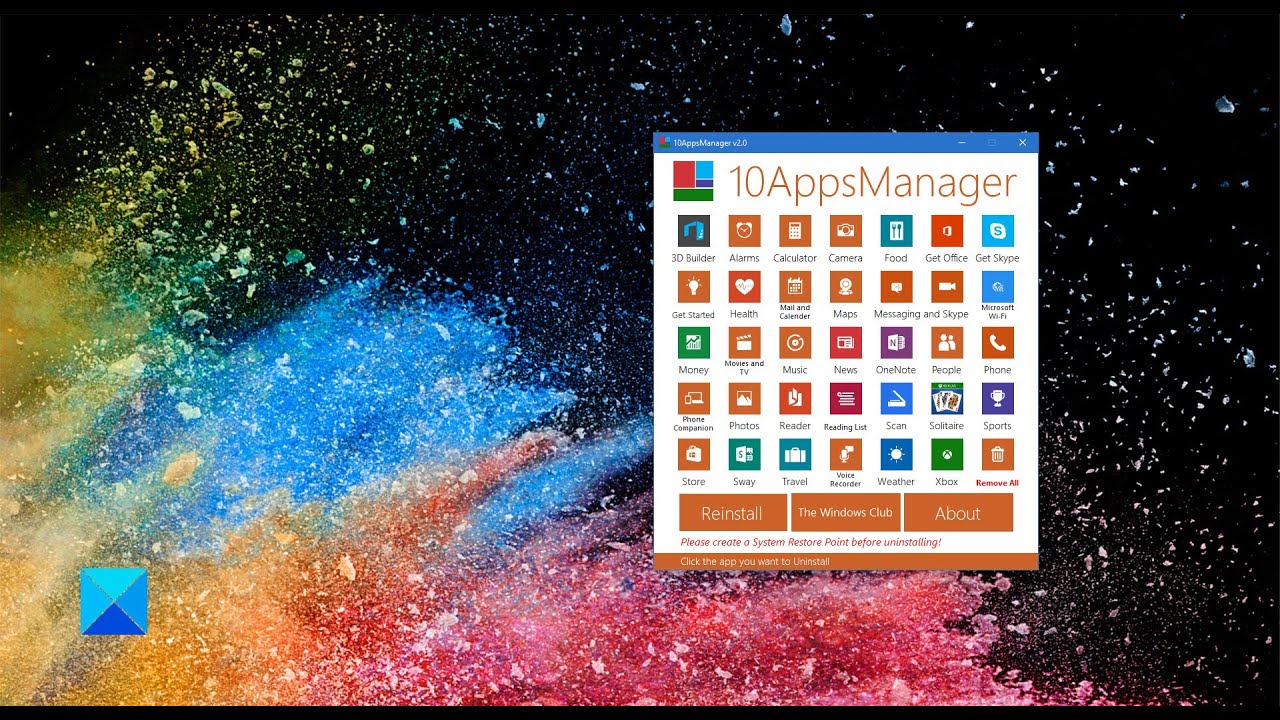 10AppsManager: Uninstall, reinstall Windows 10 Store apps