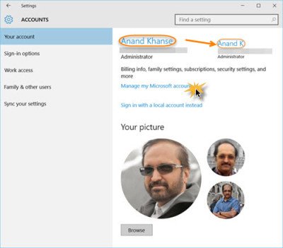 Change Microsoft Account User Name in Windows 11