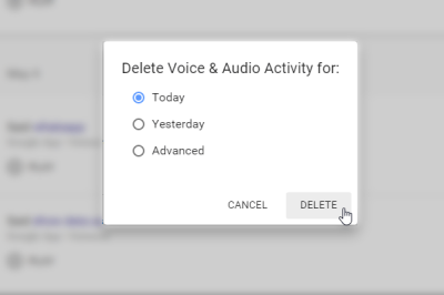 How to delete recorded Google Now Voice Commands