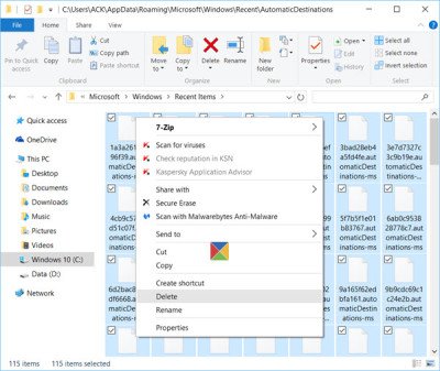 Quick Access Not working, Slow to open, Not showing Recent files