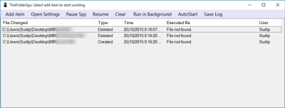 TheFolderSpy folder monitoring tool for Windows