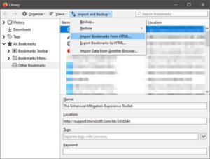 How to import Bookmarks into Firefox from Edge or Chrome
