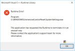 This application has requested the Runtime to terminate it