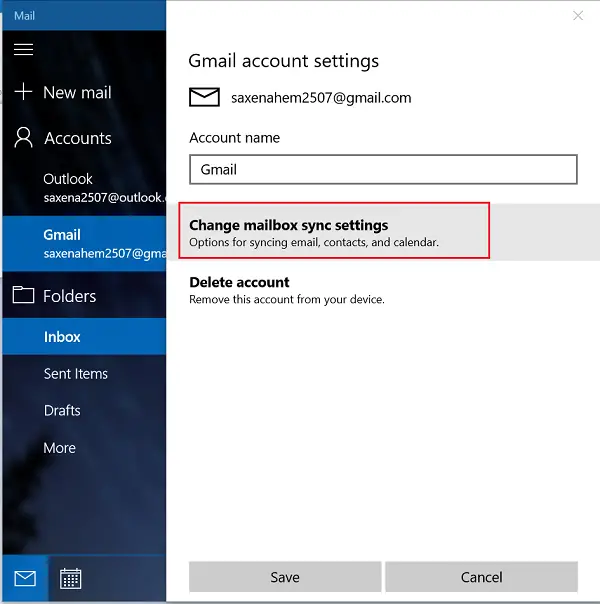 Manage Mail App Sync Settings in Windows 11/10 Manage Mail App Sync Settings in Windows 11/10