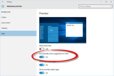 Turn Off Suggested Start Menu ads in Windows 11/10