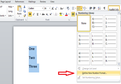 How to change the default Numbered List in Word