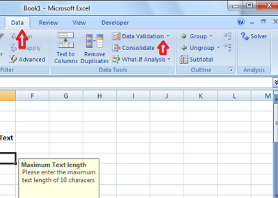 How to add Error Messages in Excel