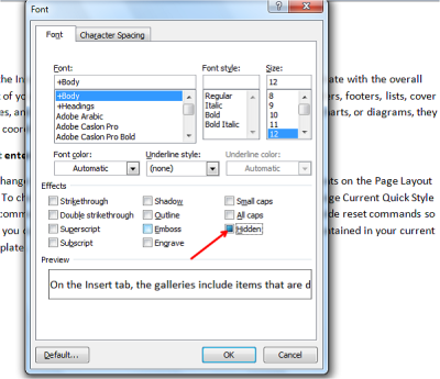 How to Show and Hide Text in Word