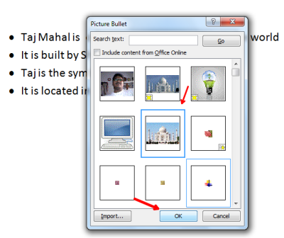 How to use Pictures as Bullets in Word
