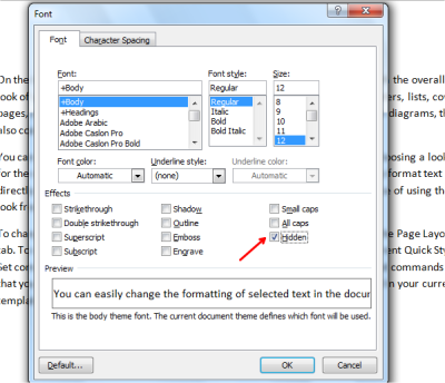 How to Show and Hide Text in Word