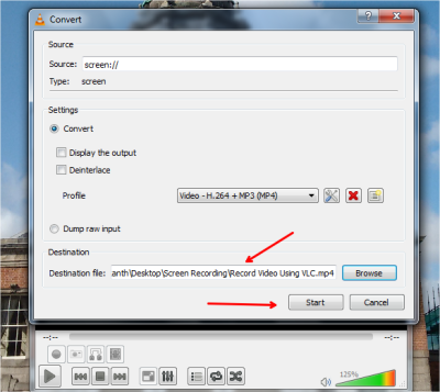 How to record Desktop Screen using VLC Player on Windows PC