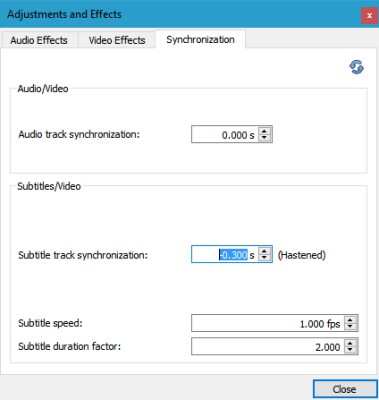 Adjust, delay, speedup Subtitle Speed in VLC Media Player