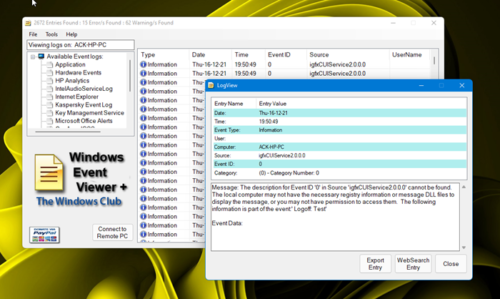 View, troubleshoot Event Logs with Windows Event Viewer Plus