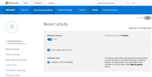 Microsoft Family Safety Parental Control for Windows 11/10