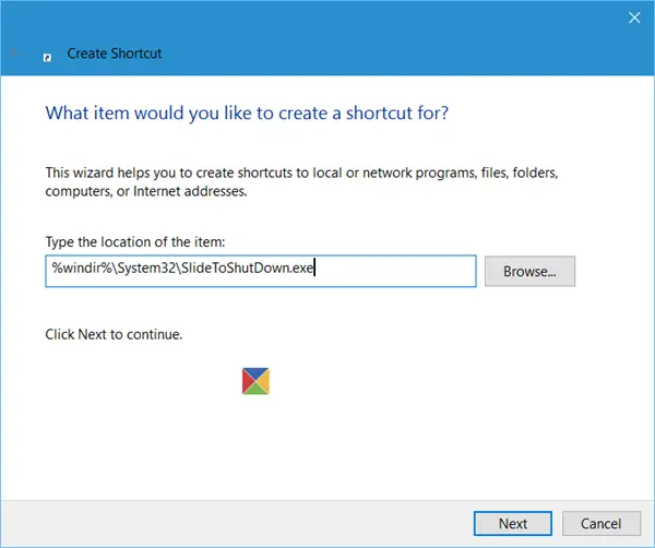 Create Slide To Shutdown shortcut in Windows 11/10 Create Slide To Shutdown shortcut in Windows 11/10