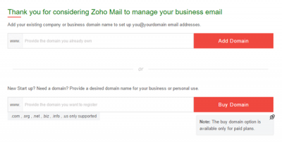 Create custom Email ID with domain name with Zoho Mail