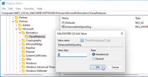 Enable Enhanced Anti-spoofing feature in Windows 11