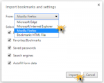 Import Bookmarks, Passwords into Chrome from Edge or Firefox