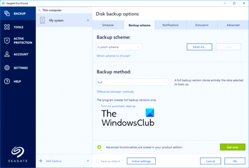 Seagate DiscWizard Backup and Recovery software for Windows