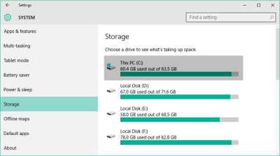 How to manage Disk Space using Storage Sense in Windows 10