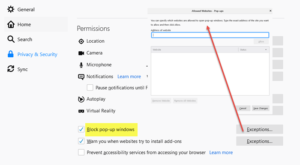 Allow or block Pop-Ups on Chrome, Edge, Firefox or Opera