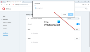 Allow or block Pop-Ups on Chrome, Edge, Firefox or Opera