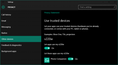 How to let apps use Trusted Devices in Windows 11/10