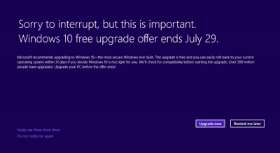 What happens after Windows 10 free upgrade expiration date?