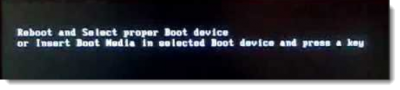 Reboot and Select proper Boot device error message on Windows