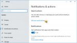 Add, Remove, Reset, Quick Action Center buttons in Windows 11