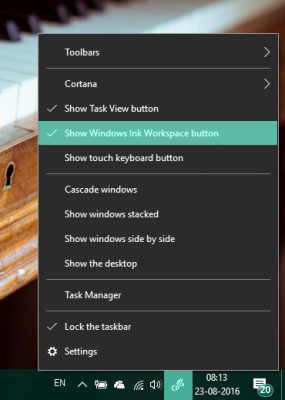 Configure Pen and Ink Workspace Settings in Windows 11