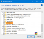 Turn Windows features On or Off; Manage Windows Optional features