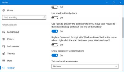 Enable or Disable Show Badges on Taskbar buttons in Windows 10