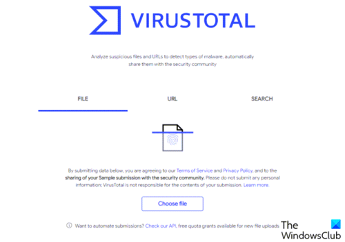 VirusTotal File scanner, URL scanner and Browser extensions