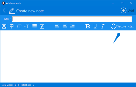 Password protect Notes in Windows with ZenR Notes