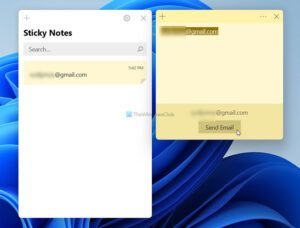 How to use Sticky Notes to send Email in Windows 11/10