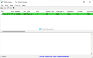 Get information on Wi-Fi networks around you with WifiInfoView