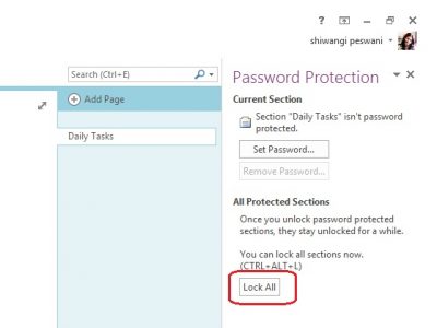 How to password protect OneNote notebook