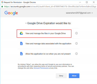 Set Auto Expiration Date for Google Drive files & folders