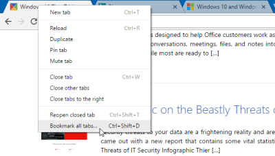 How to save all open Tabs as Bookmarks in Chrome, Edge, Firefox