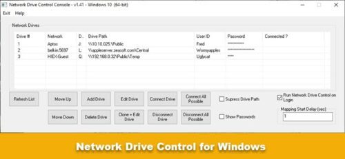 Network Drive Control: Set up Advanced Drive Mapping Options