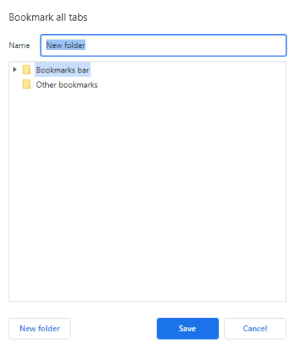 How to save all open Tabs as Bookmarks in Chrome, Edge, Firefox