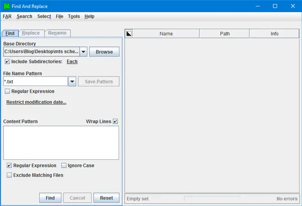 Search and Replace text in multiple files at once using FAR software